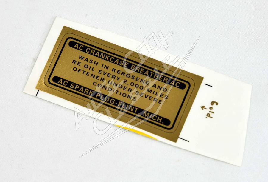 1958 Chevrolet 6 Cylinder Crank Case Breather Decal 58-1274